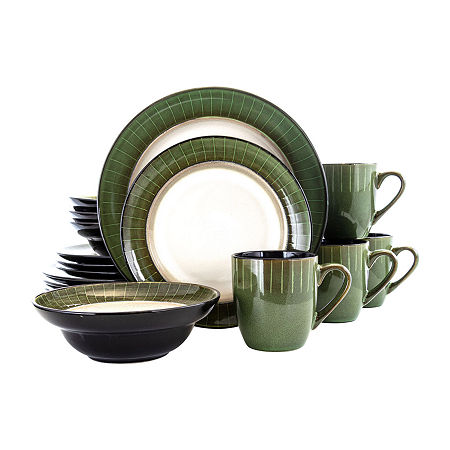 Click here for Elama Grand Jade 16-pc. Stoneware Dinnerware Set... prices