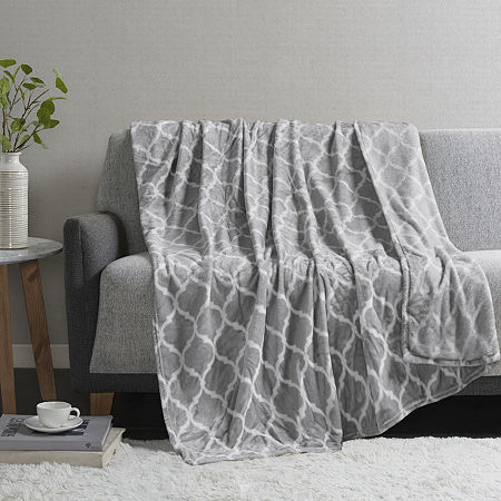 Click here for Madison Park Geometric Plush Throw  60 x 70 - Grey prices