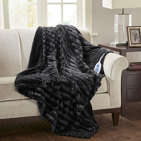 Click here for Beautyrest Duke Ribbed Electric Faux-Fur Throw  50... prices