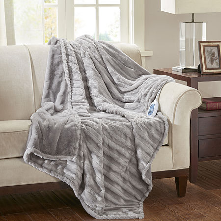 Click here for Beautyrest Duke Ribbed Electric Faux-Fur Throw  50... prices