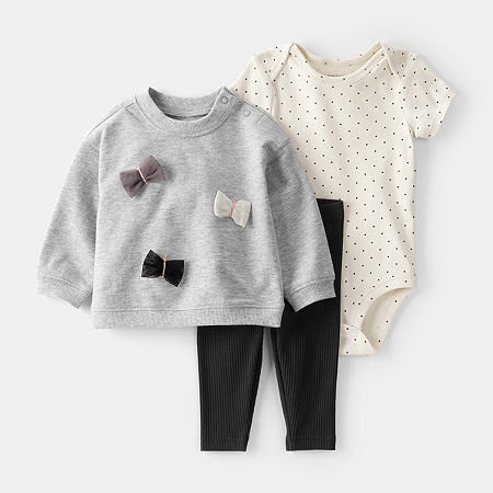 Click here for Carters Baby Girls 3-pc. Pant Set  12 Months  Gray prices