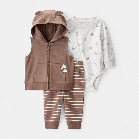 Baby Boy (3-24m) Carters(R) 3pc. Dog Ear Hooded Little Vest Set
