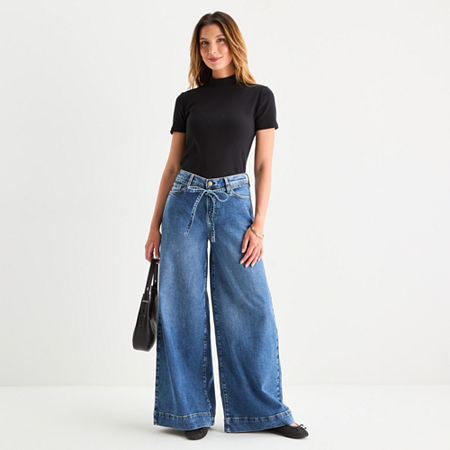 Click here for a.n.a Womens Mock Neck Short Sleeve T-Shirt  Petit... prices
