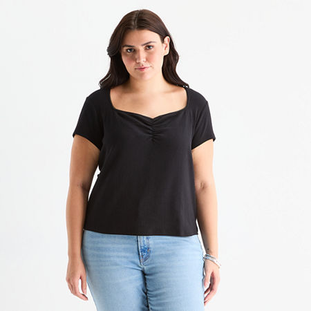 Click here for a.n.a Womens Plus Sweetheart Neck Short Sleeve T-S... prices
