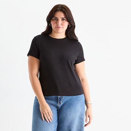 Click here for a.n.a Womens Crew Neck Short Sleeve Plus T-Shirt... prices