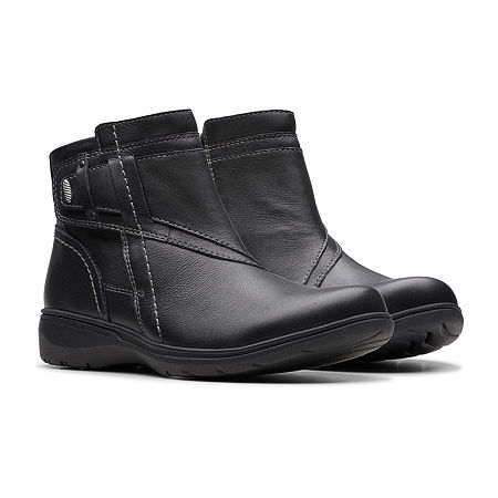 Clarks Womens Collection Carleigh Style Boots - Black Leather