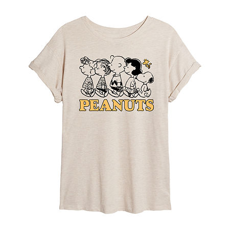 Click here for Womens Crew Neck Short Sleeve Oversized Peanuts Ju... prices