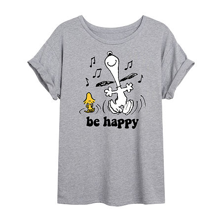 Click here for Be Happy Womens Juniors Crew Neck Short Sleeve Ove... prices