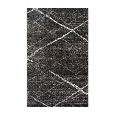 nuLoom Smoky Contemporary Thigpen 5 x 8 Area Rug - Dark Gray