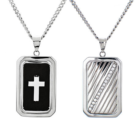 Click here for Mens 1/2 CT. T.W. White Cubic Zirconia Dog Tag Pen... prices