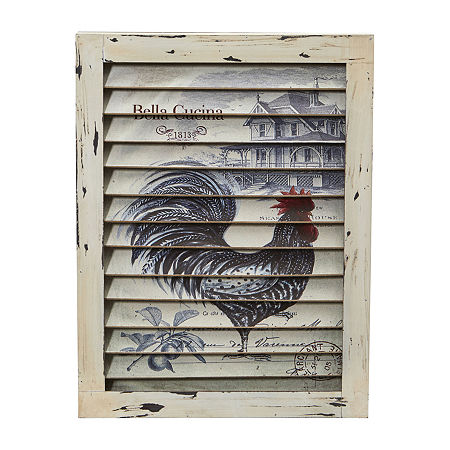 Click here for Rooster Window Shutter Wall Decor  One Size  Beige prices