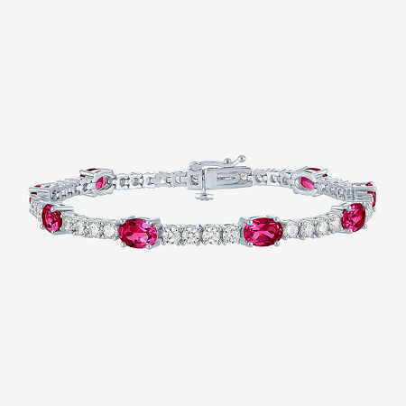 Click here for Gemstone Pure Silver Over Brass Tennis Bracelet  O... prices