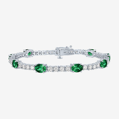 Click here for Gemstone Pure Silver Over Brass Tennis Bracelet  O... prices