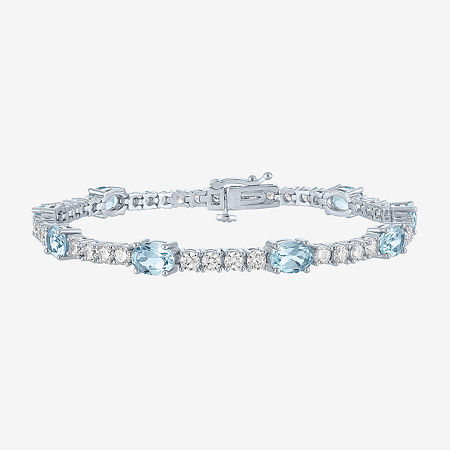 Click here for Gemstone Pure Silver Over Brass Tennis Bracelet  O... prices
