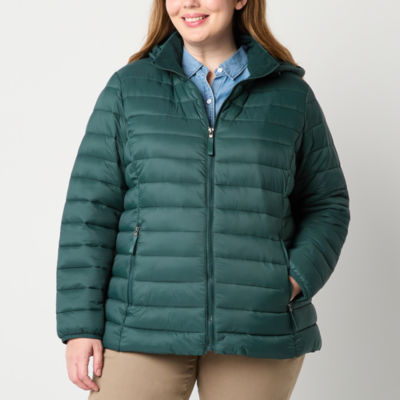 St. John's Bay Womens Plus Midweight Puffer Jacket - JCPenney