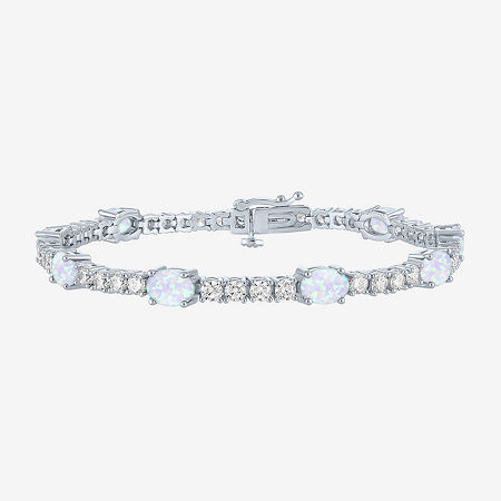 Click here for Gemstone Pure Silver Over Brass Tennis Bracelet  O... prices
