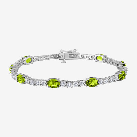 Click here for Gemstone Pure Silver Over Brass Tennis Bracelet  O... prices