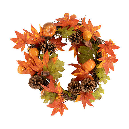 Click here for Northlight 10in Pinecone And Leaves Unlit Wreath... prices