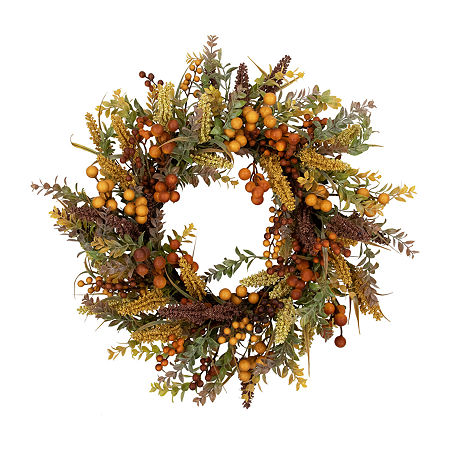 Click here for Northlight 24in Mixed Foliage Unlit Wreath  One Si... prices