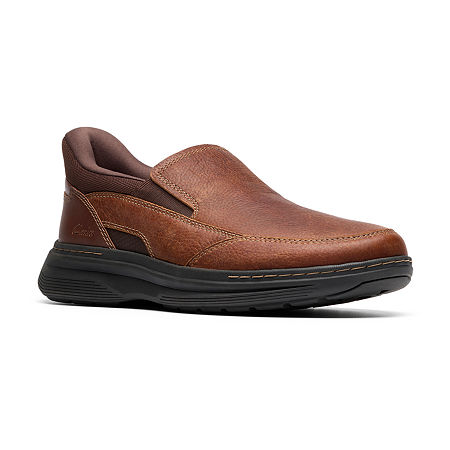Clarks Mens Craftwell Step Dress Casual Slip On Sneakers - Brown tumbled leather