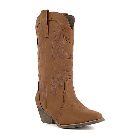 Click here for Sugar Womens Tammy Stacked Heel Cowboy Boots  6 Me... prices