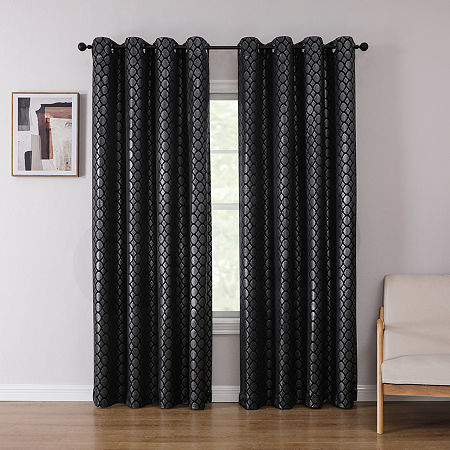 Click here for Tobias Metallic Grommet Top Blackout Single Curtai... prices