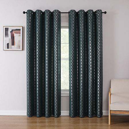 Click here for Tobias Metallic Grommet Top Blackout Single Curtai... prices