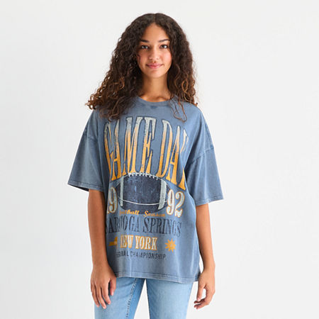 Click here for Arizona Womens Crew Neck Short Sleeve Oversized Ju... prices