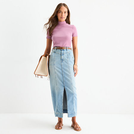 Click here for a.n.a Womens High Rise Maxi Skirt  12  Blue prices