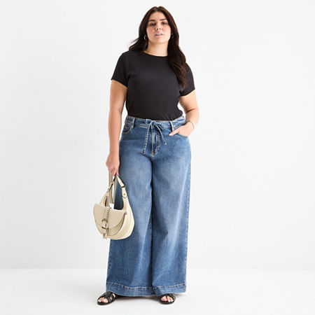 Click here for a.n.a Plus Womens Mid Rise Wide Leg Jean  20w  Blu... prices
