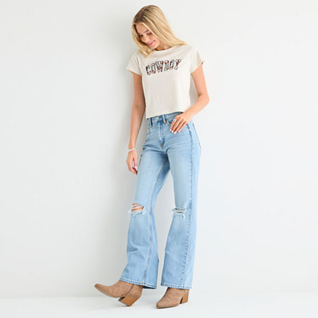 Click here for Arizona-Juniors Short Womens High Rise Bootcut Jea... prices