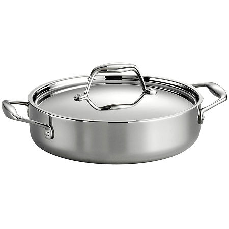 Tramontina Signature 3-Quart Tri-Ply Clad Stainless Steel Braiser with Lid - Stainless