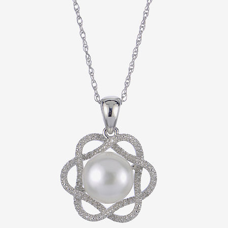 Click here for Freshwater Pearl & Diamond Pendant Necklace  One S... prices
