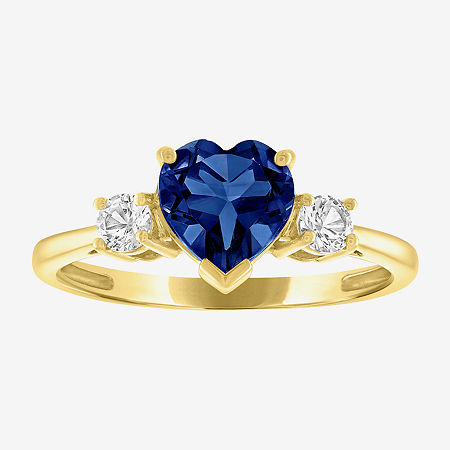 Click here for Gemstone 10K Gold Heart Cocktail Ring  7  Blue Sap... prices