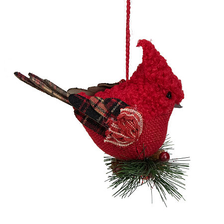 Click here for 6.5 Red Burlap Cardinal with Pine Needles and Berr... prices