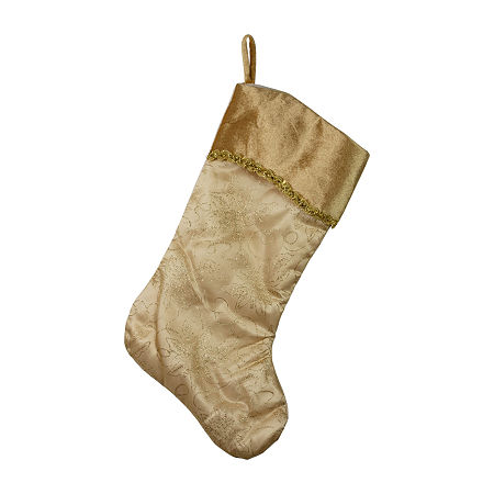Click here for 20 Gold Glittered Poinsettia Christmas Stocking  O... prices