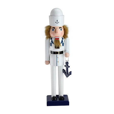 Northlight Sailor with Anchor Wooden Christmas Nutcracker - White