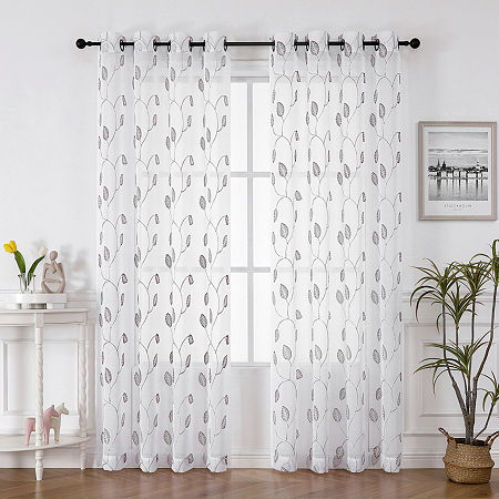 Click here for Florence Grommet Top Sheer Single Curtain Panel  O... prices