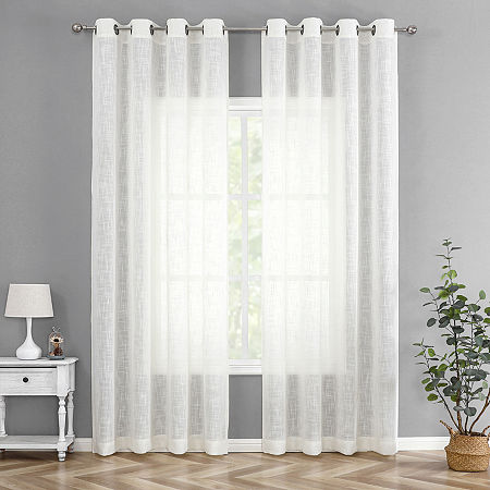 Click here for Tranquility Grommet Top Sheer Single Curtain Panel... prices