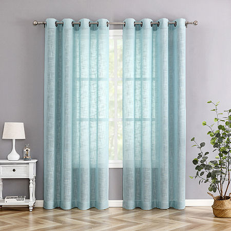 Click here for Tranquility Grommet Top Sheer Single Curtain Panel... prices