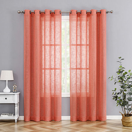 Click here for Tranquility Grommet Top Sheer Single Curtain Panel... prices