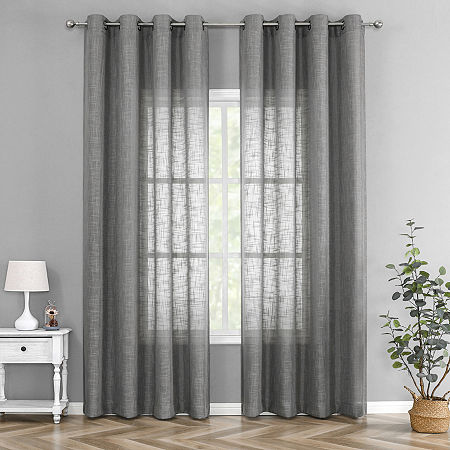 Click here for Tranquility Grommet Top Sheer Single Curtain Panel... prices