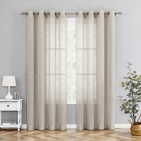Click here for Tranquility Grommet Top Sheer Single Curtain Panel... prices
