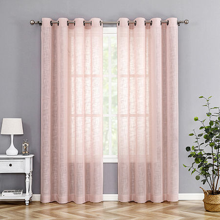 Click here for Tranquility Grommet Top Sheer Single Curtain Panel... prices