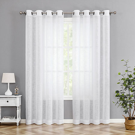 Click here for Tranquility Grommet Top Sheer Single Curtain Panel... prices