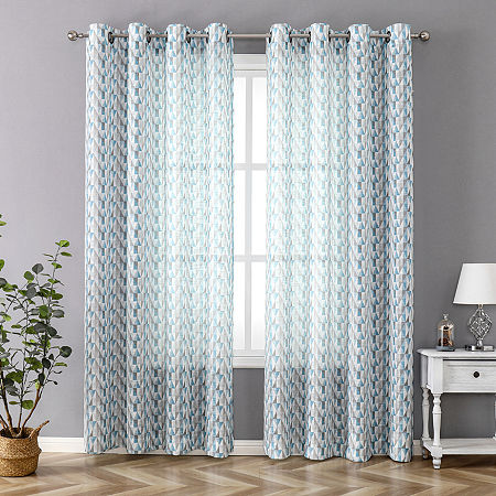 Click here for Tranquility Grommet Top Sheer Single Curtain Panel... prices