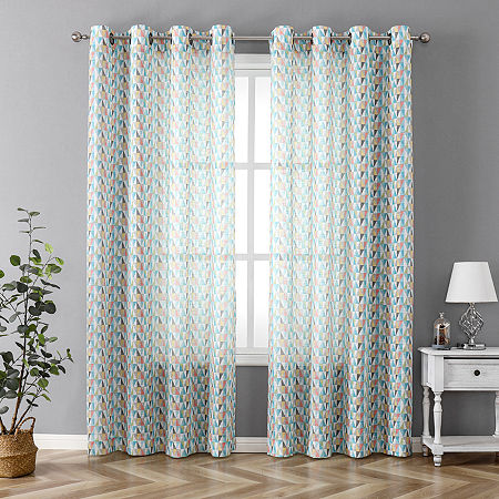 Click here for Tranquility Grommet Top Sheer Single Curtain Panel... prices