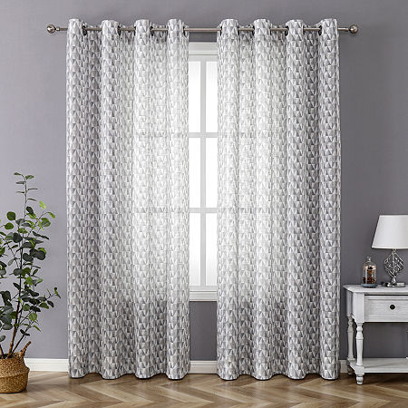 Click here for Tranquility Grommet Top Sheer Single Curtain Panel... prices