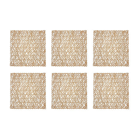 Click here for Woven Paper Square Placemat  Set of 6 - Taupe prices