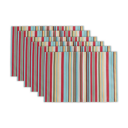 Summer Stripe Polyester Placemat  Set of 6 - Open Misce